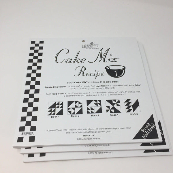 Cake Mix Recipe 1 by Moda- Each Recipe contains 44 Papers to make 88 Q ...